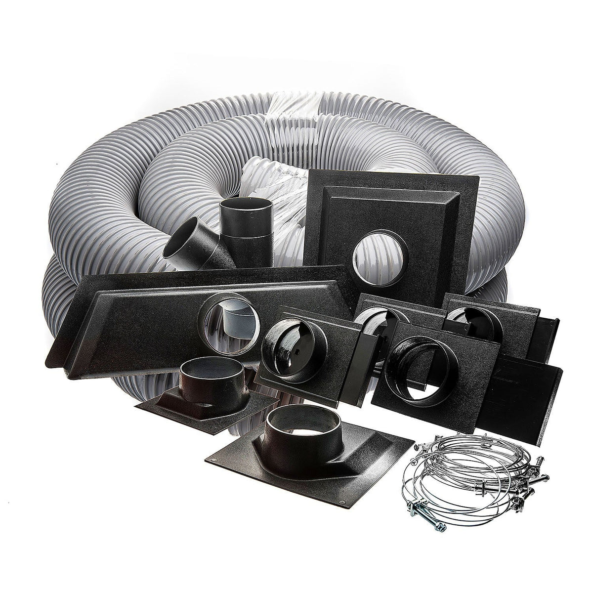 100mm (4") 21Pce Flexible Dust Collector Hose & Accessory Starter Kit ...