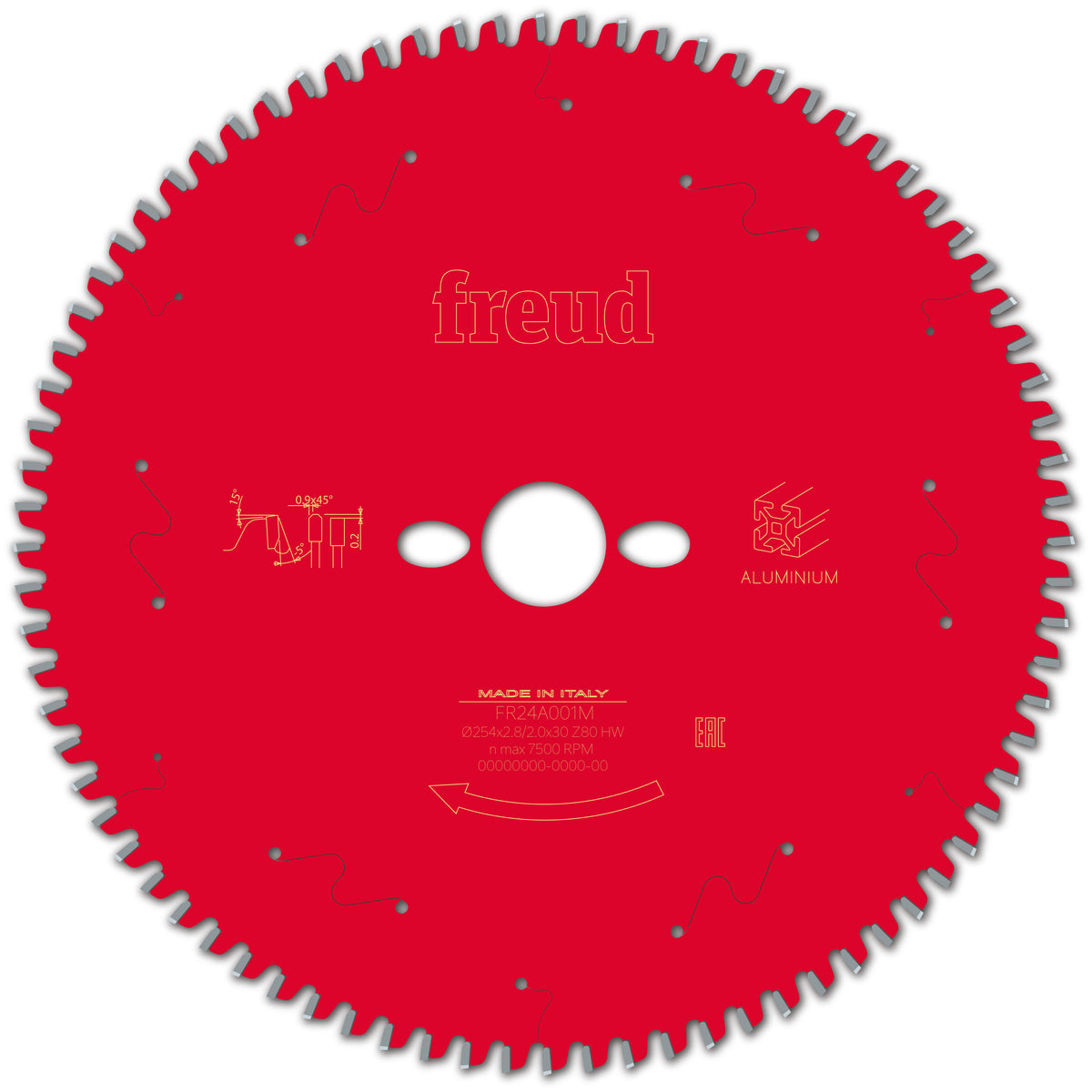 Freud Aluminium/Non-Ferrous Metal Cut Off Mitre Saw Blade - 254mm Diam ...