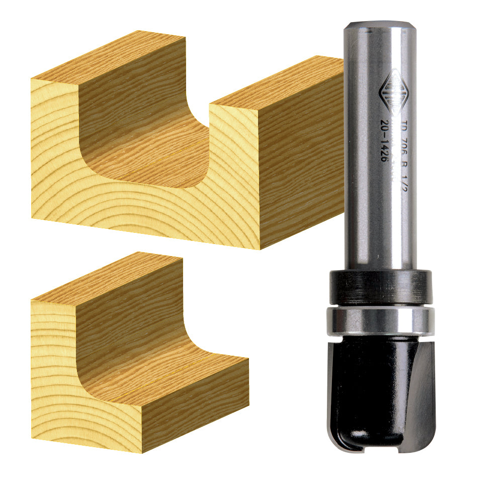 Dish/Bowl Cut Router Bits Carbitool - with Bearing – Hammer Roo
